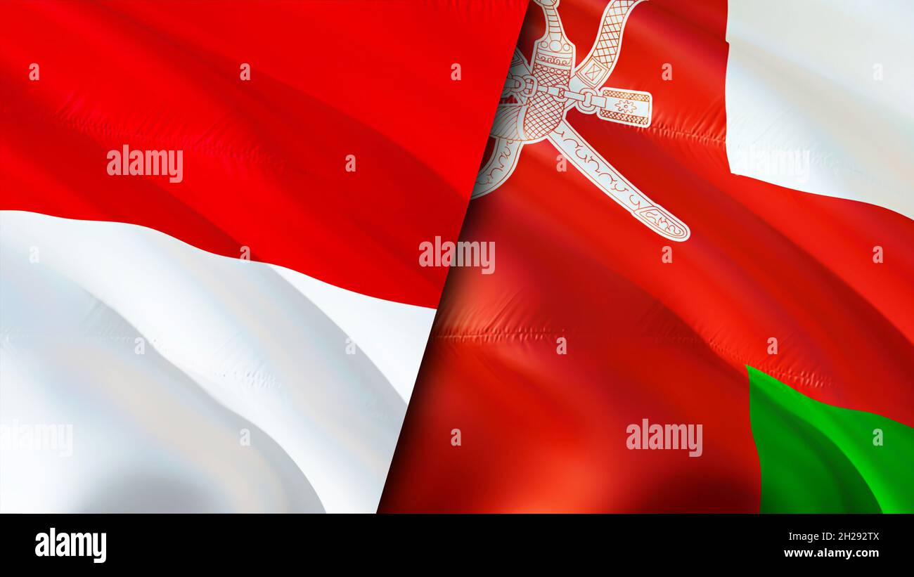 Monaco and Oman flags. 3D Waving flag design. Oman Monaco flag, picture ...