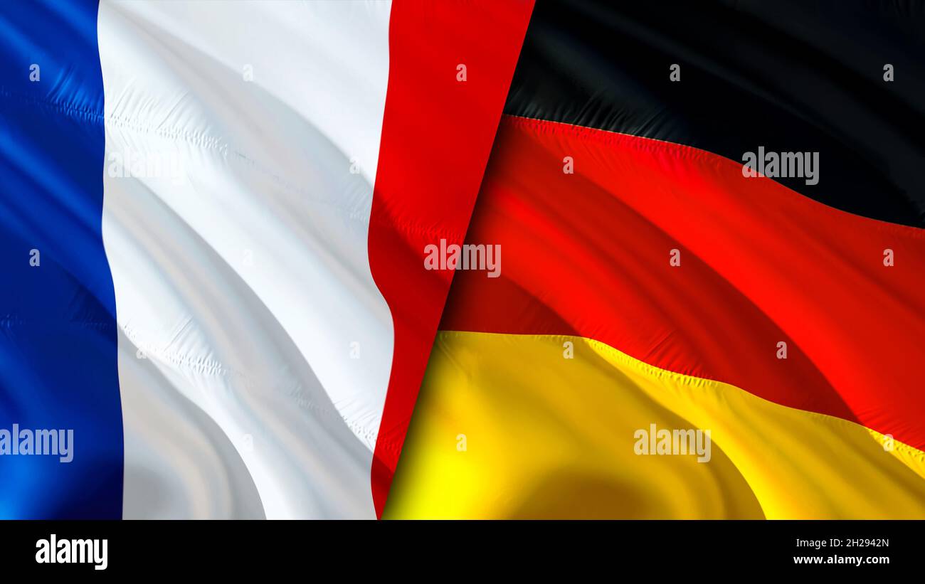 France and Germany flags. 3D Waving flag design. France Germany flag ...
