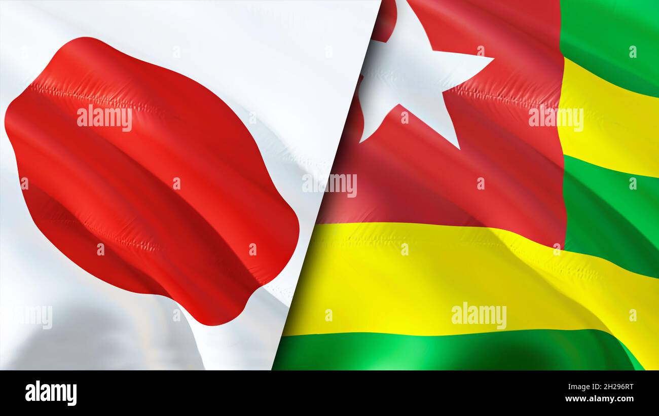 Japan and Togo flags. 3D Waving flag design. Japan Togo flag, picture ...