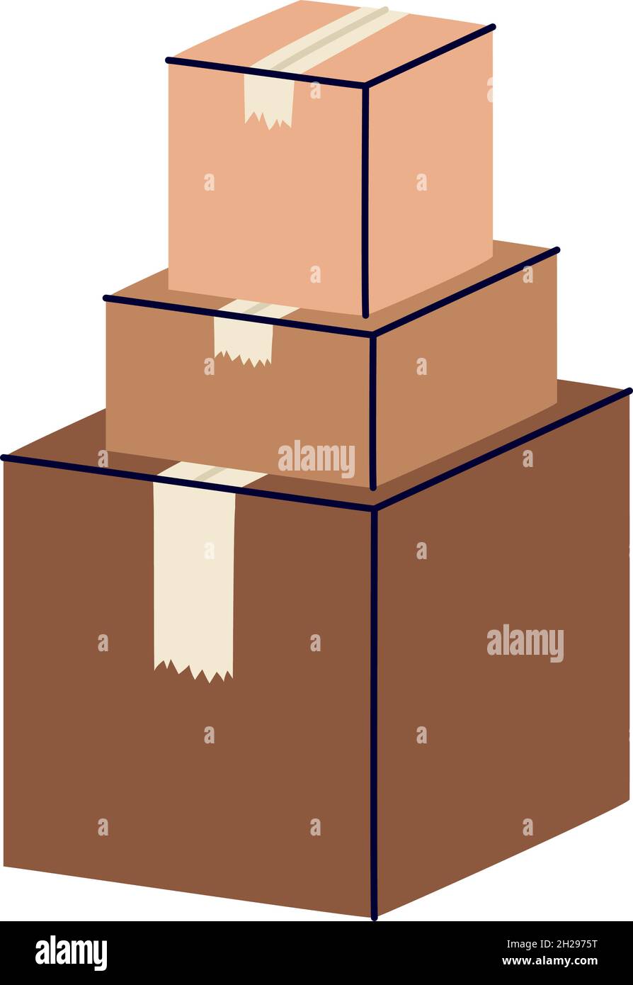 boxes pile illustration Stock Vector Image & Art - Alamy
