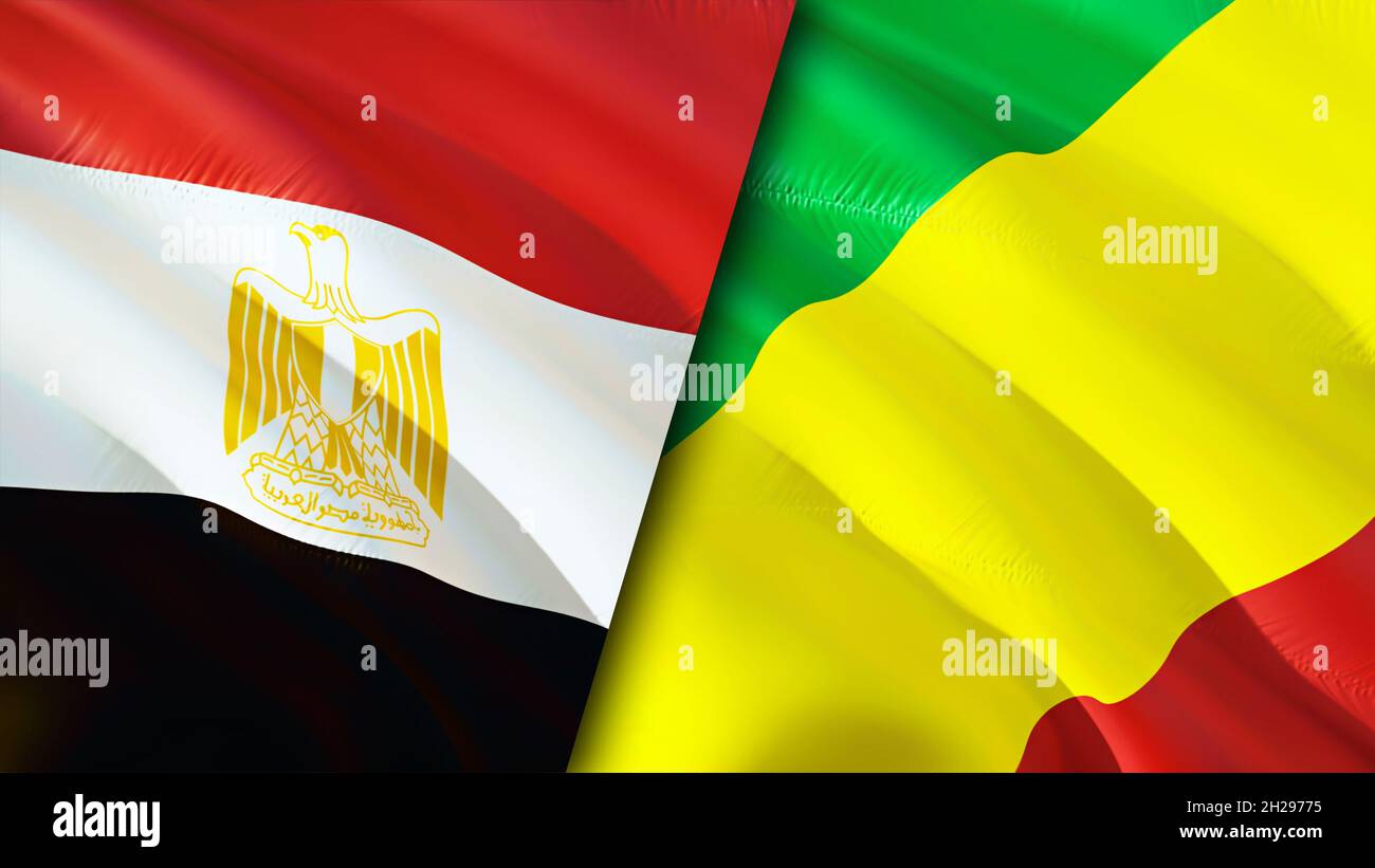Egypt and Congo flags. 3D Waving flag design. Congo Egypt flag, picture ...