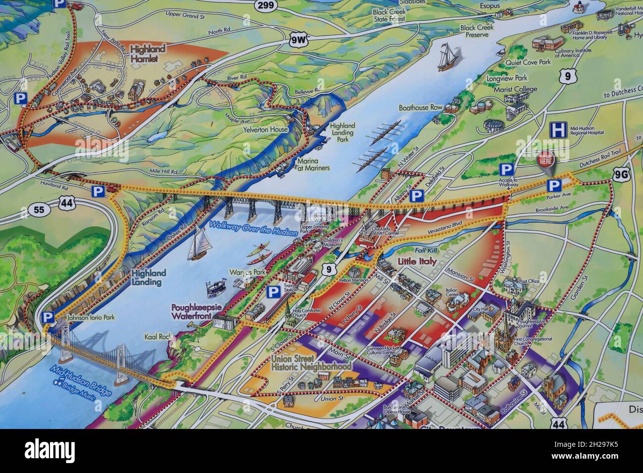 Map of the hudson river hi-res stock photography and images - Alamy