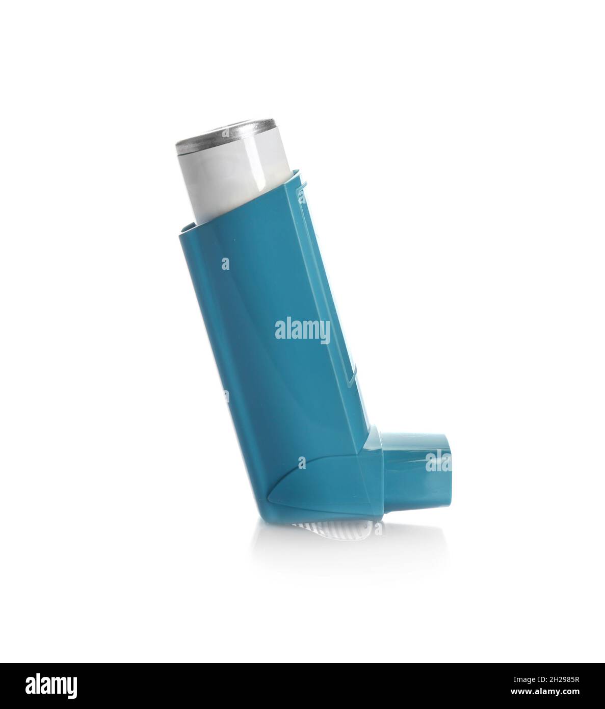 Portable asthma inhaler device on white background Stock Photo - Alamy