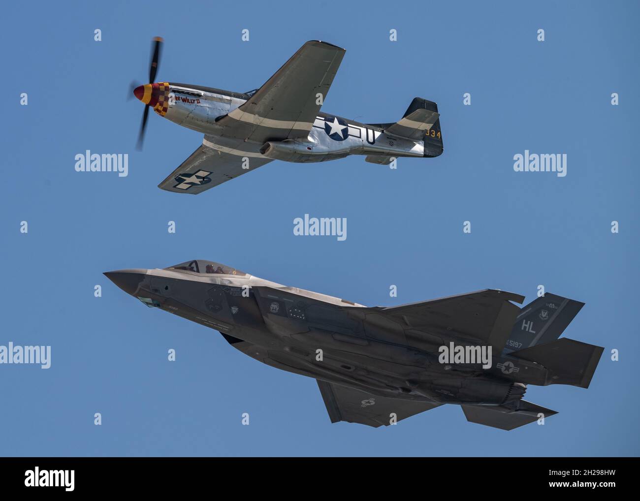 Steve Hinton, U.S. Air Force Heritage Flight Foundation pilot, flies ...