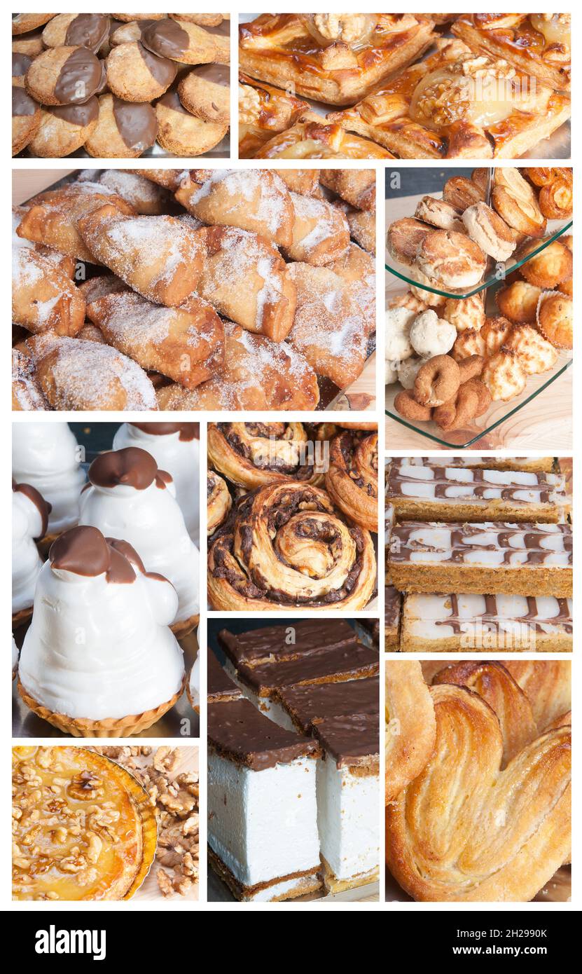 selection of collage type sweets Stock Photo - Alamy