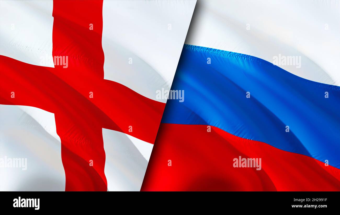 England and Russia flags. 3D Waving flag design. Russia England flag ...