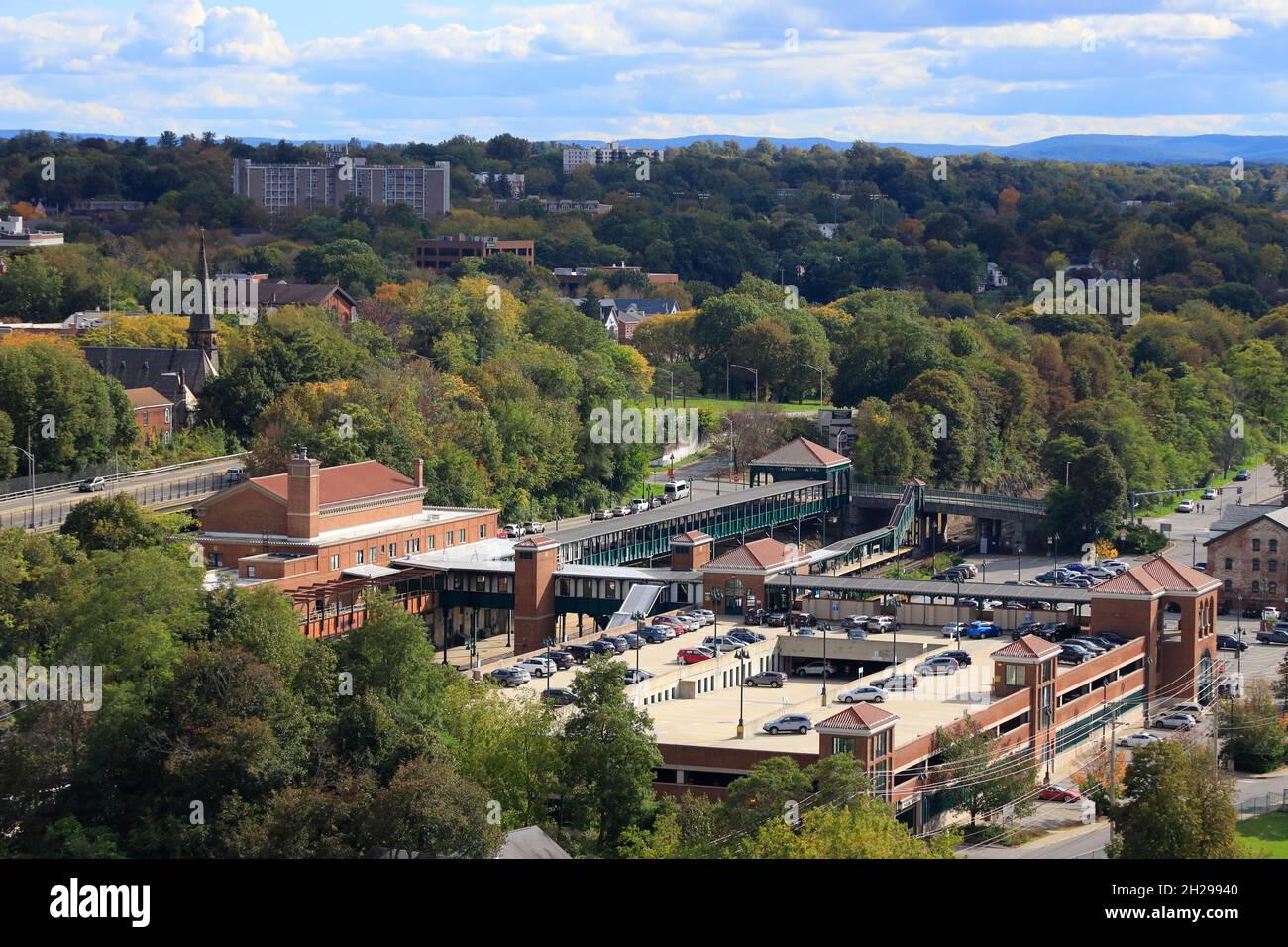 The overlook of Poughkeepsie's Amtrak Train Station from the Walkway ...