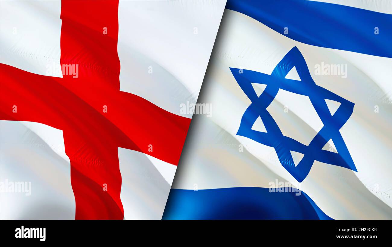 England and Israel flags. 3D Waving flag design. Israel England flag ...