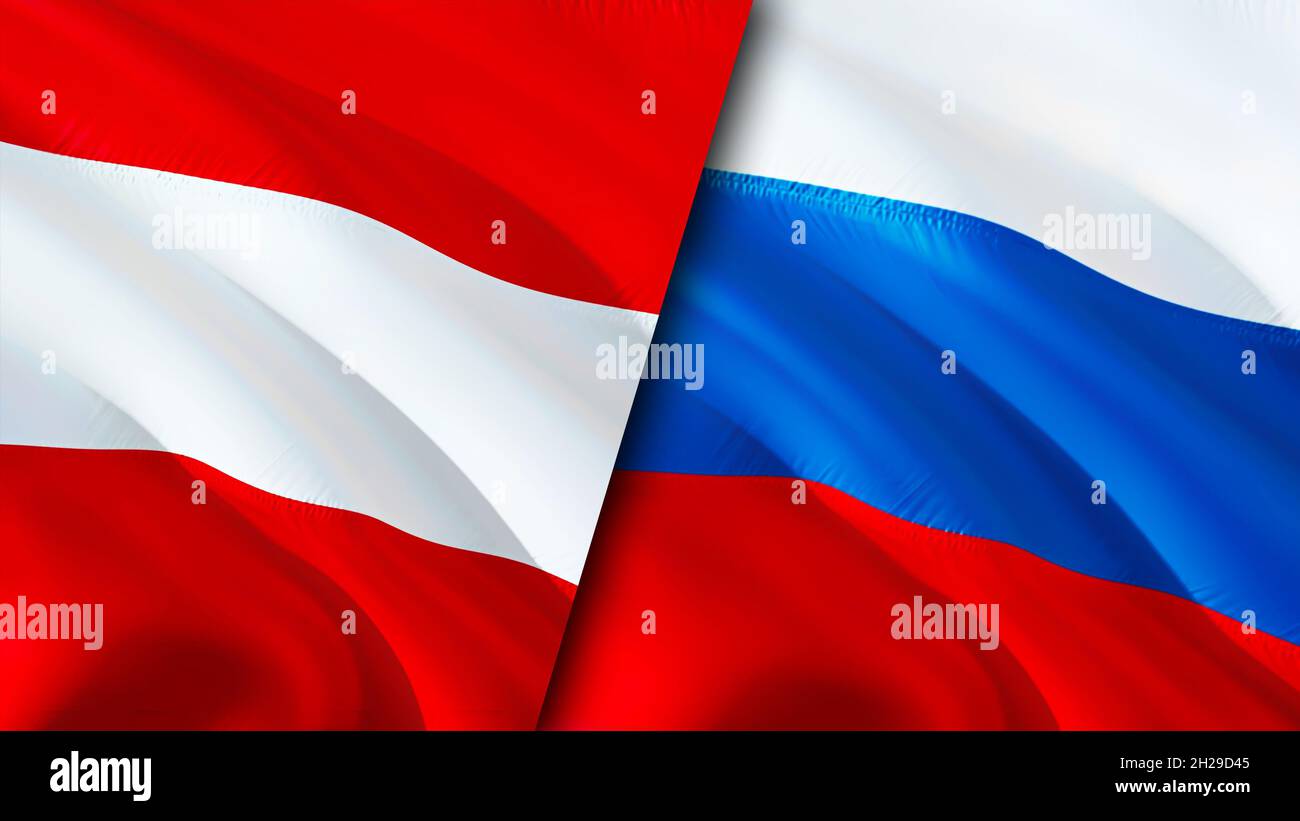 Austria and Russia flags. 3D Waving flag design. Austria Russia flag ...