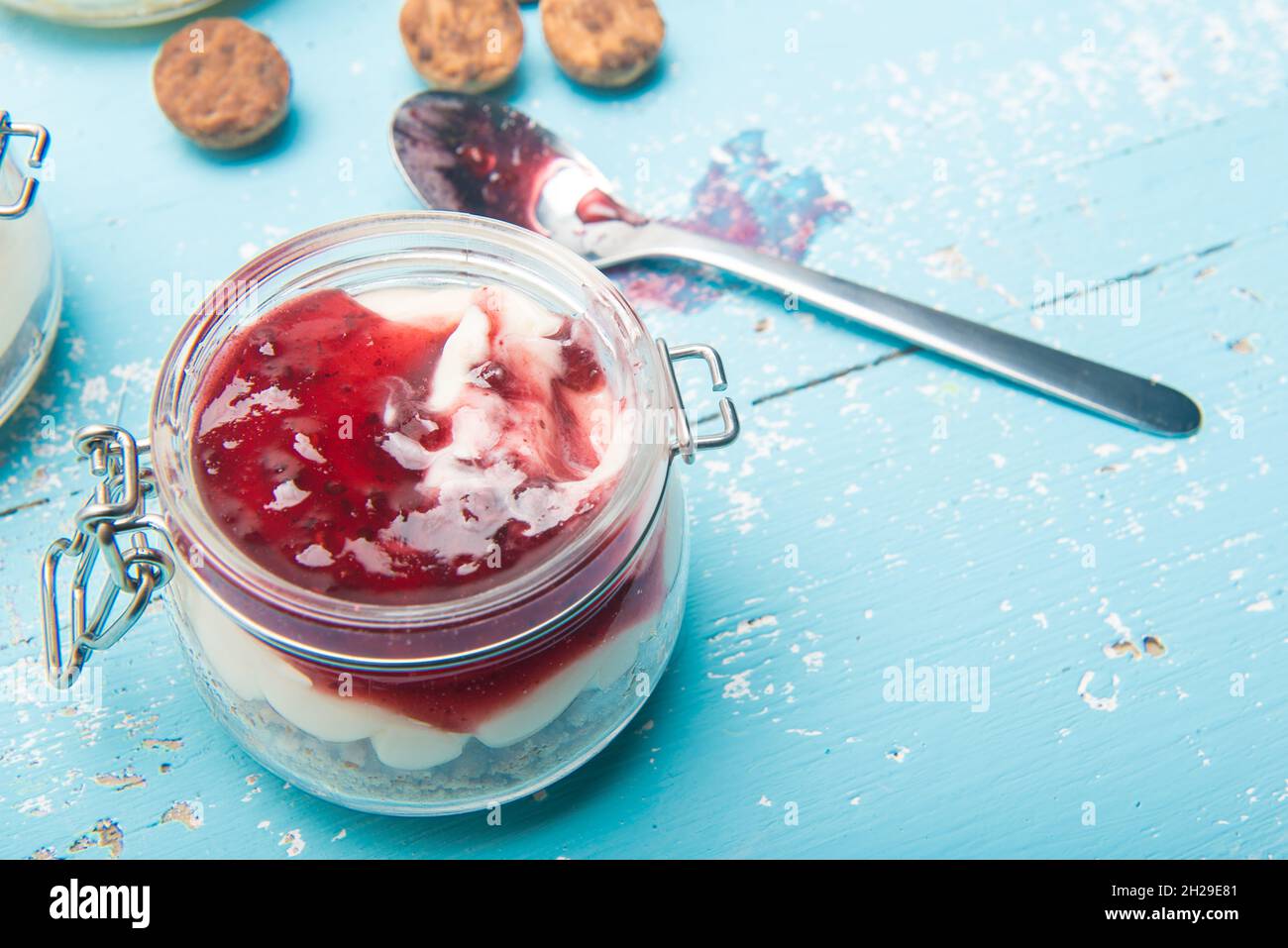 delicious artisan yogurt dessert with cookie and fruit Stock Photo - Alamy