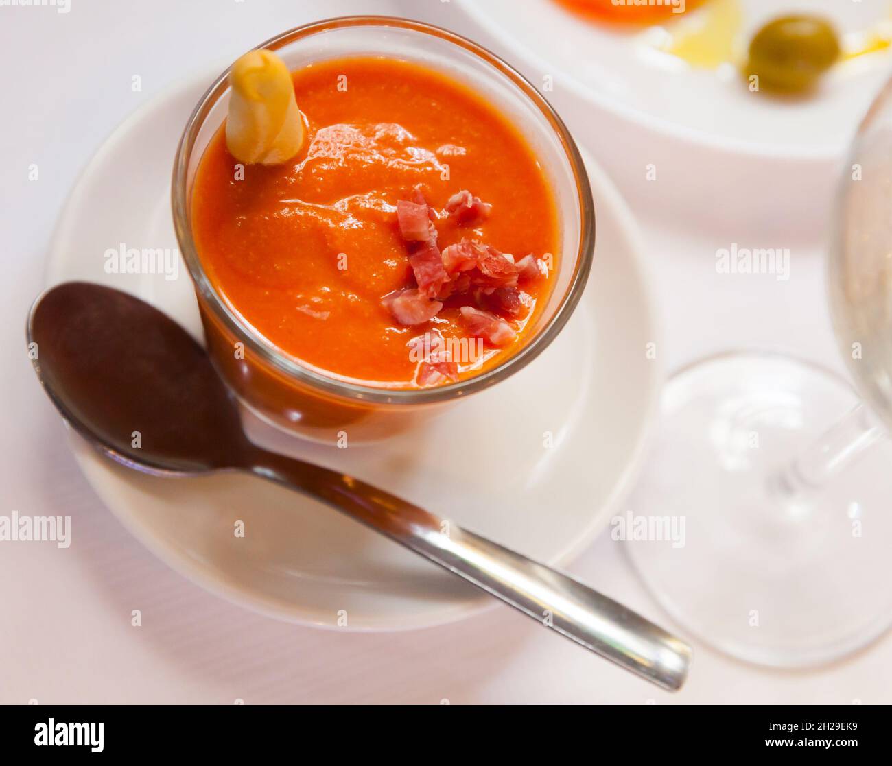 Salmorejo, traditional spanish appetizer Stock Photo - Alamy