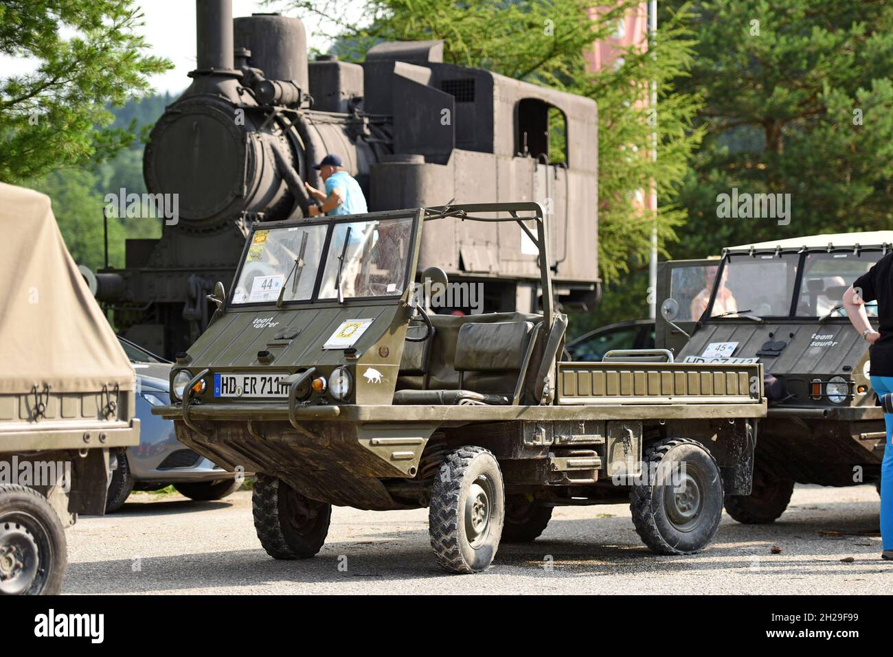 Treffen von Steyr-Puch Haflinger Geländewagen in Bad Ischl, Österreich ...