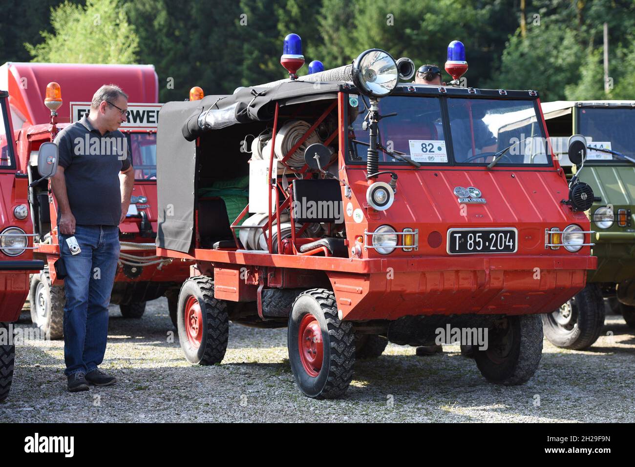 Treffen von Steyr-Puch Haflinger Geländewagen in Bad Ischl, Österreich ...