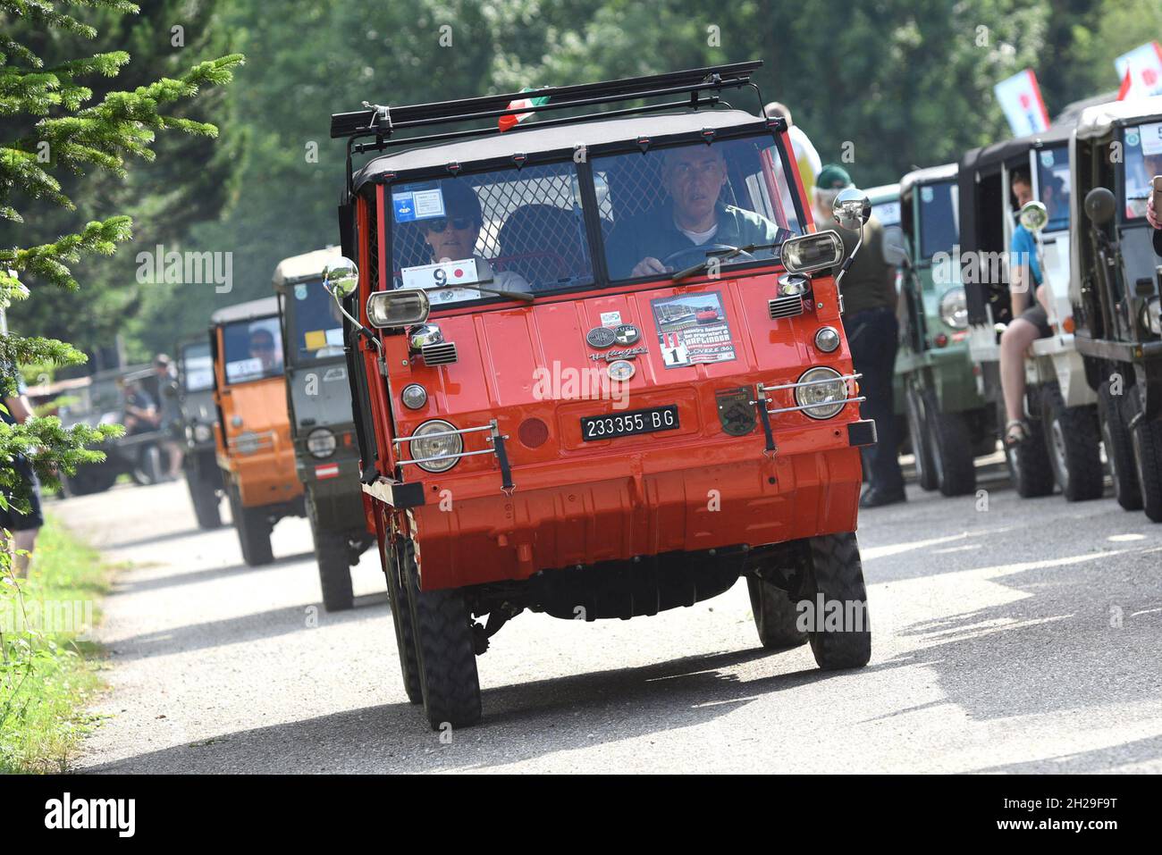 Treffen von Steyr-Puch Haflinger Geländewagen in Bad Ischl, Österreich ...