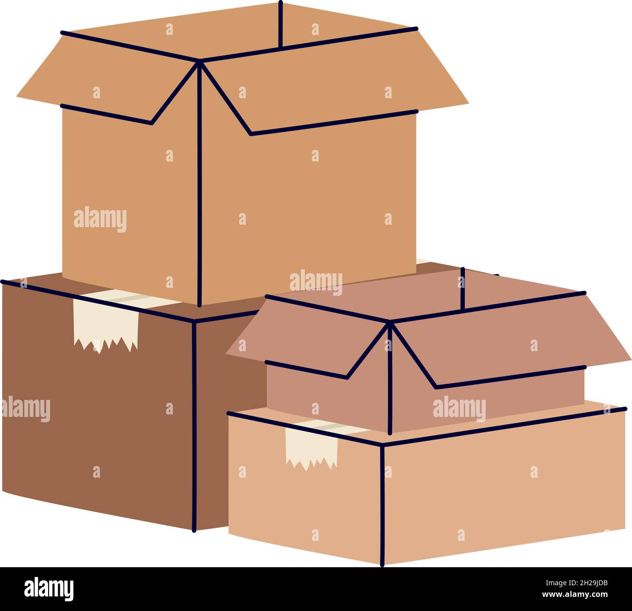 cute boxes stack Stock Vector Image & Art - Alamy