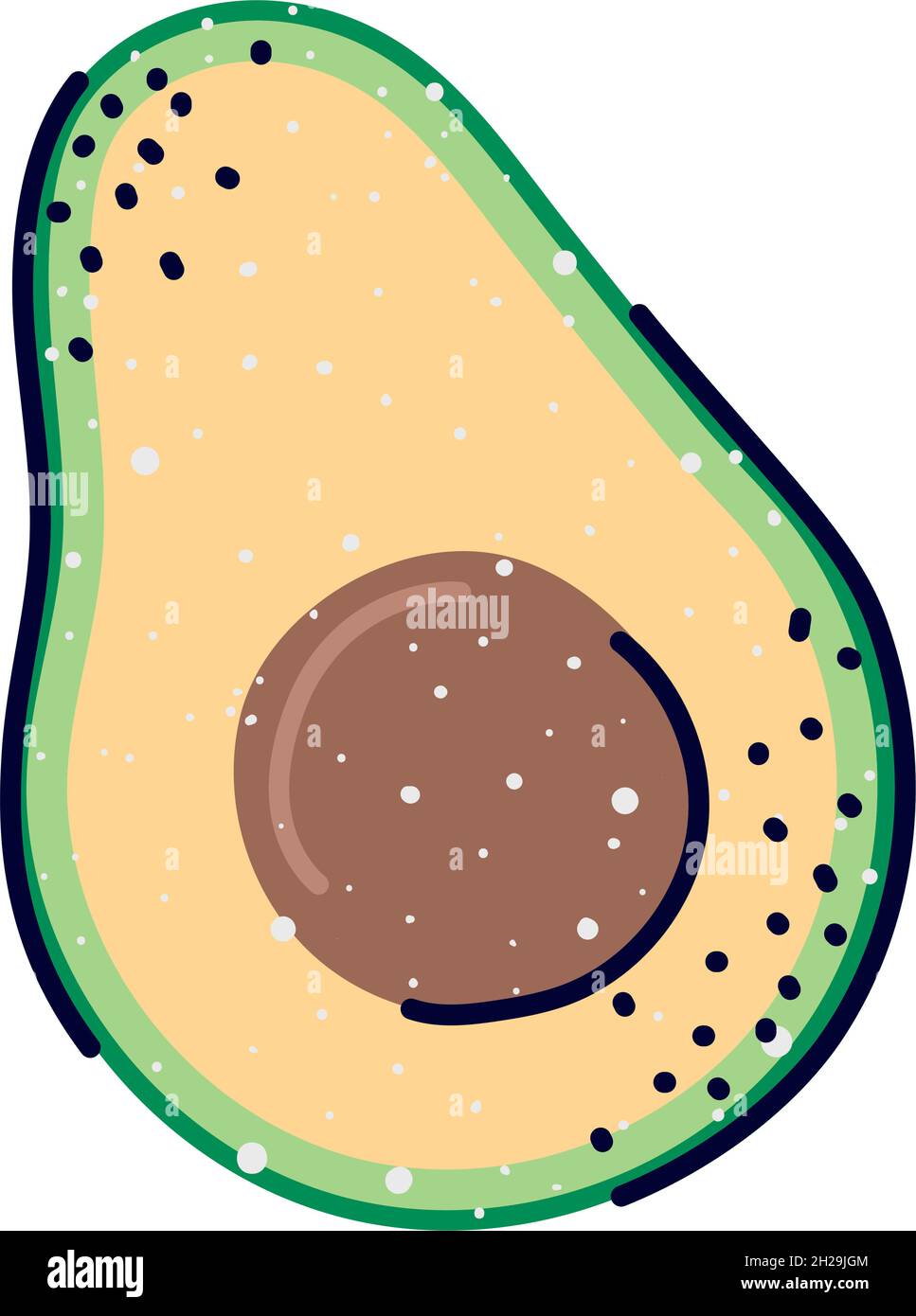 avocado slice illustration Stock Vector Image & Art - Alamy