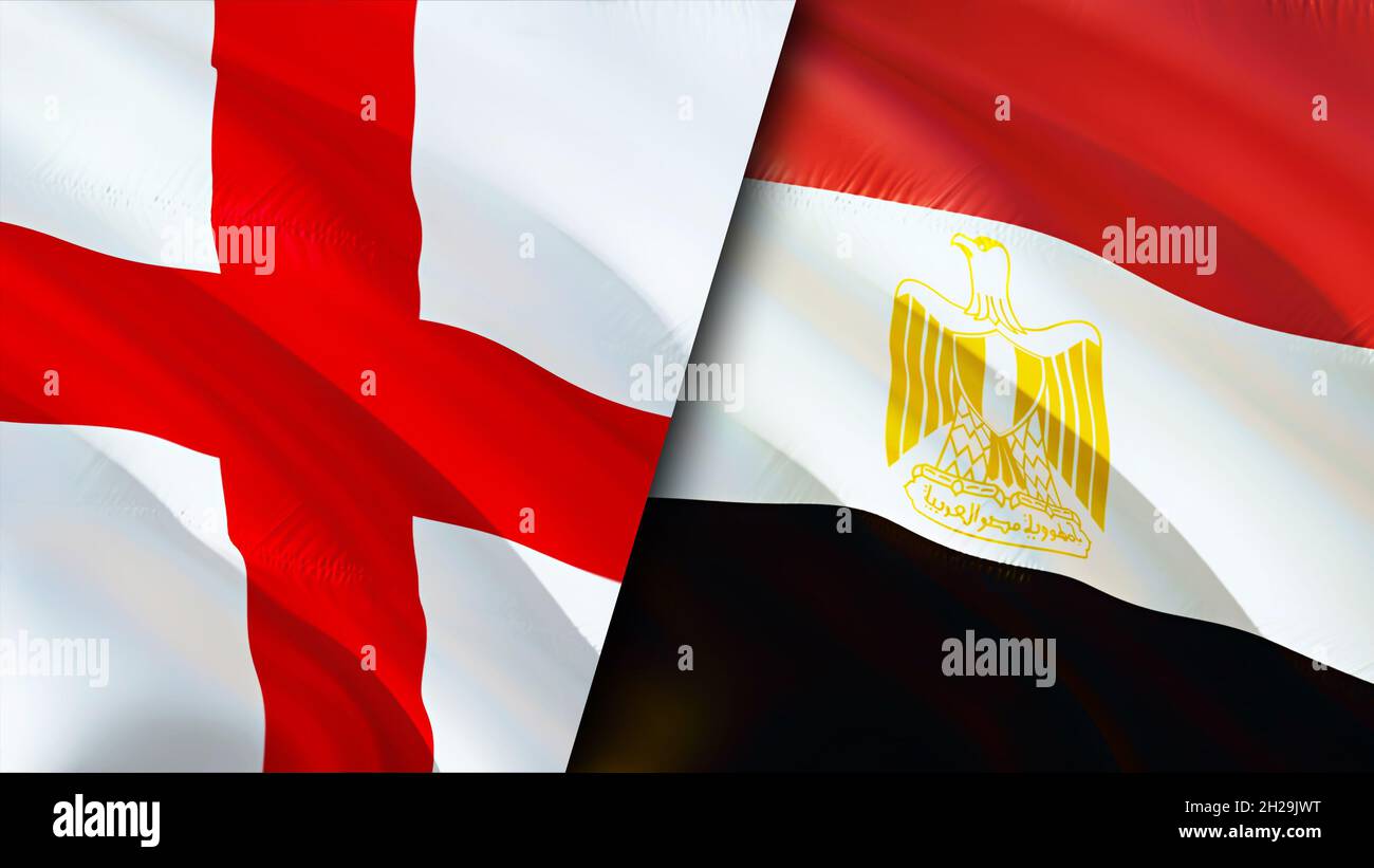 England and Egypt flags. 3D Waving flag design. Egypt England flag ...