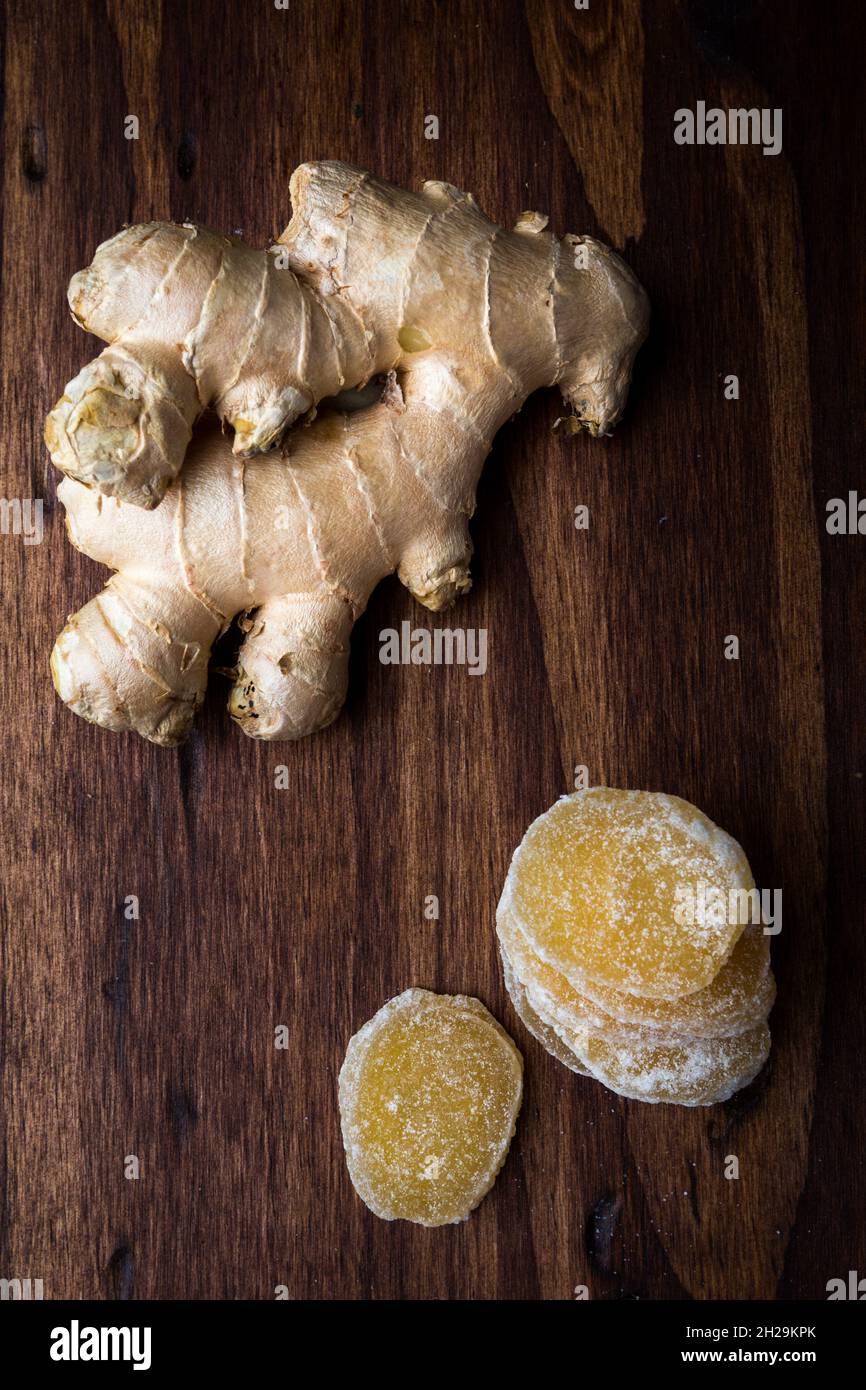Ginger Root Crystallized ginger root Stock Photo - Alamy