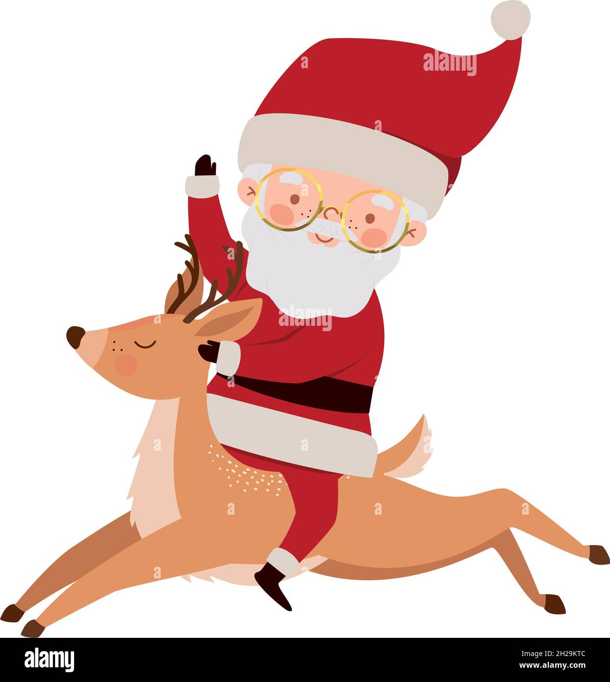 santa on reindeer Stock Vector Image & Art - Alamy