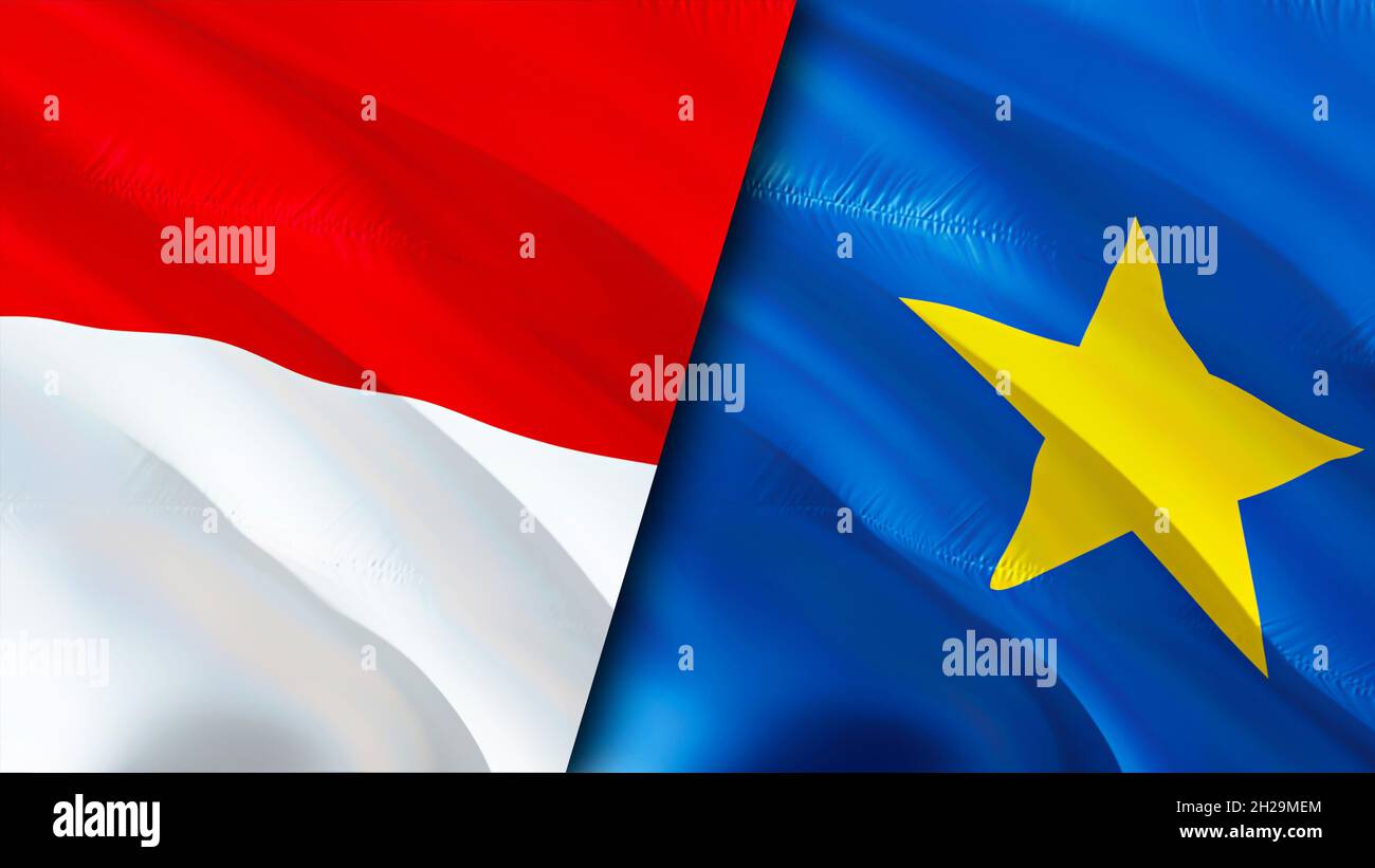 Monaco and DR Congo flags. 3D Waving flag design. DR Congo Monaco flag ...