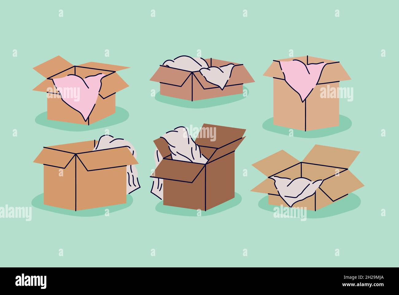 six boxes stacks Stock Vector Image & Art - Alamy