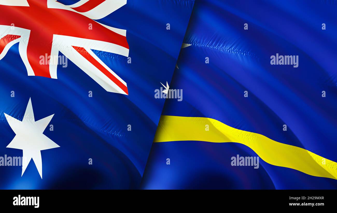 Australia and Curacao flags. 3D Waving flag design. Australia Curacao ...