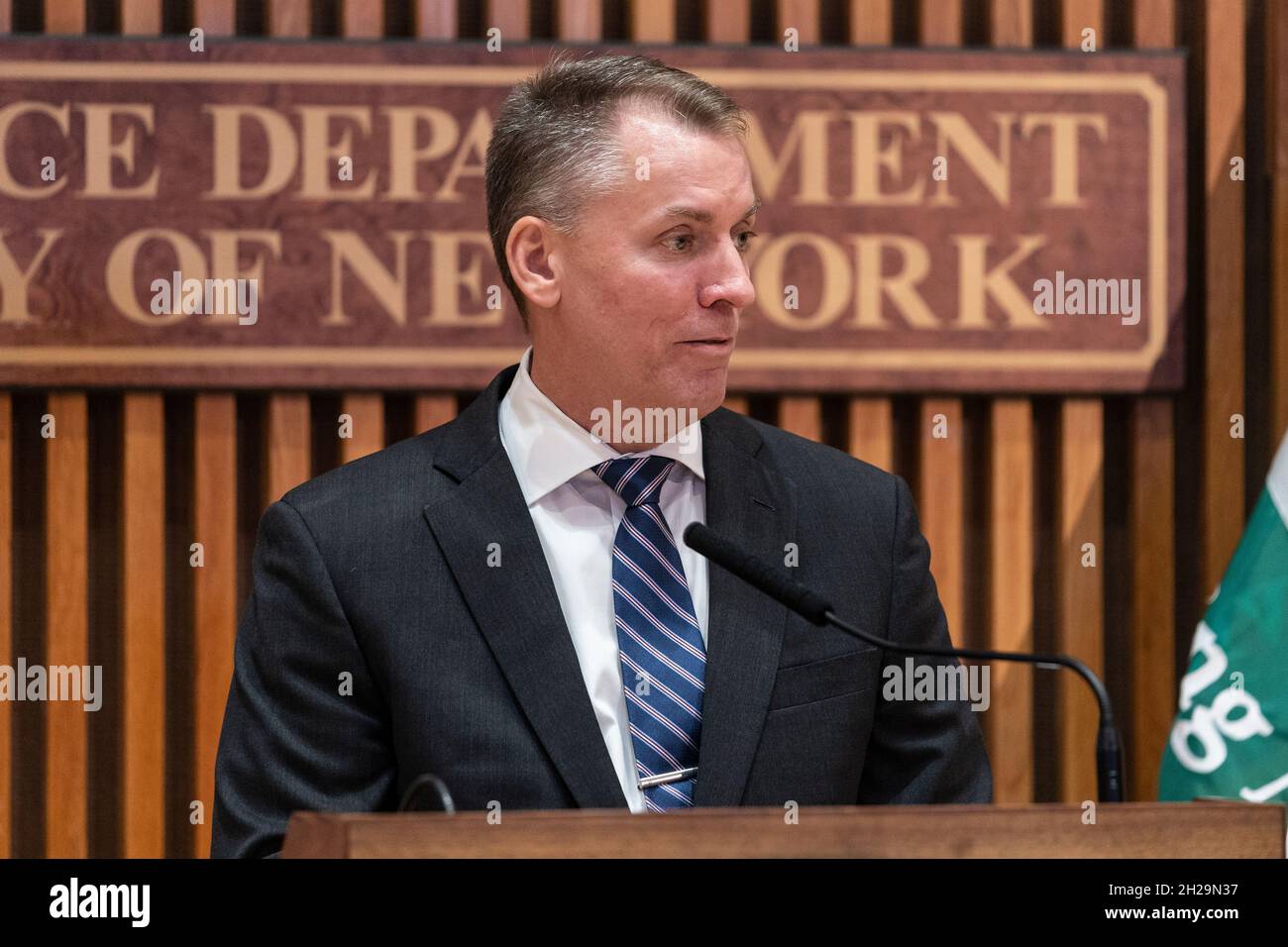 New York, NY - October 19, 2021: Dermot Shea speaks during NYPD ...