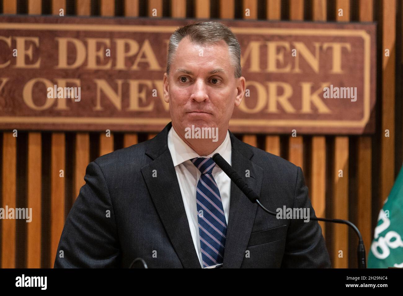 New York, NY - October 19, 2021: Dermot Shea speaks during NYPD ...