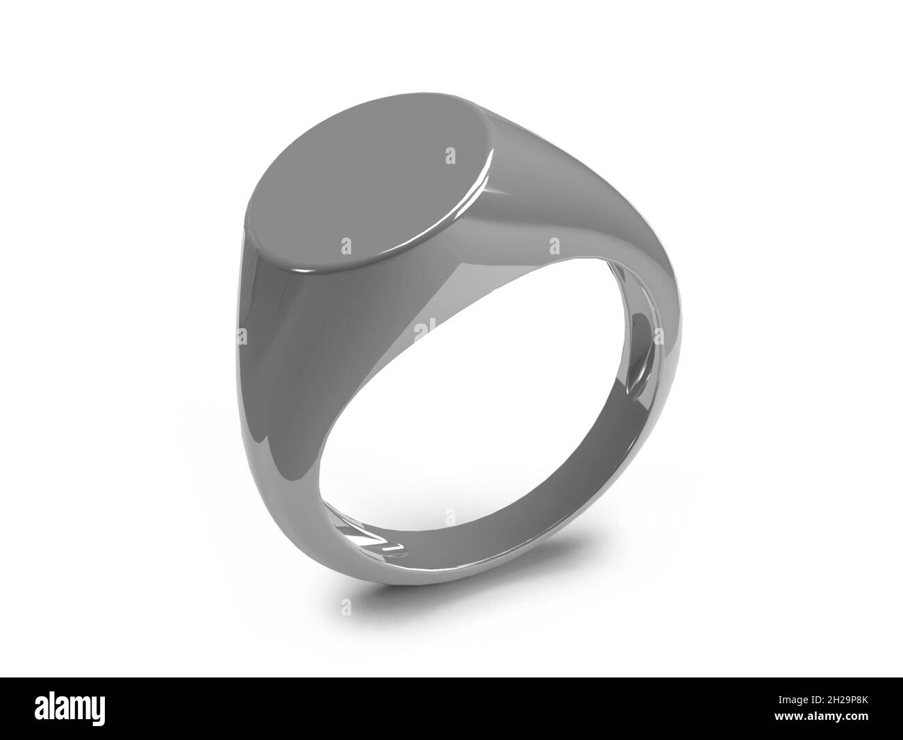 Signet Ring 3D Illustration Mockup Scene on Isolated Background Stock ...