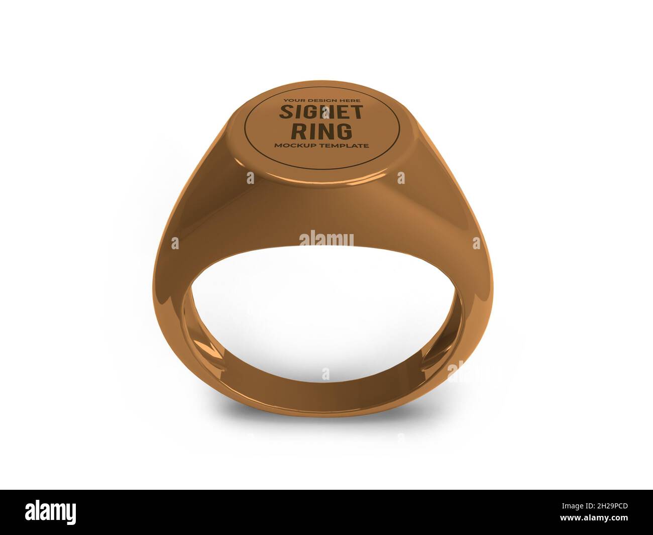 Signet Ring 3D Illustration Mockup Scene on Isolated Background Stock ...