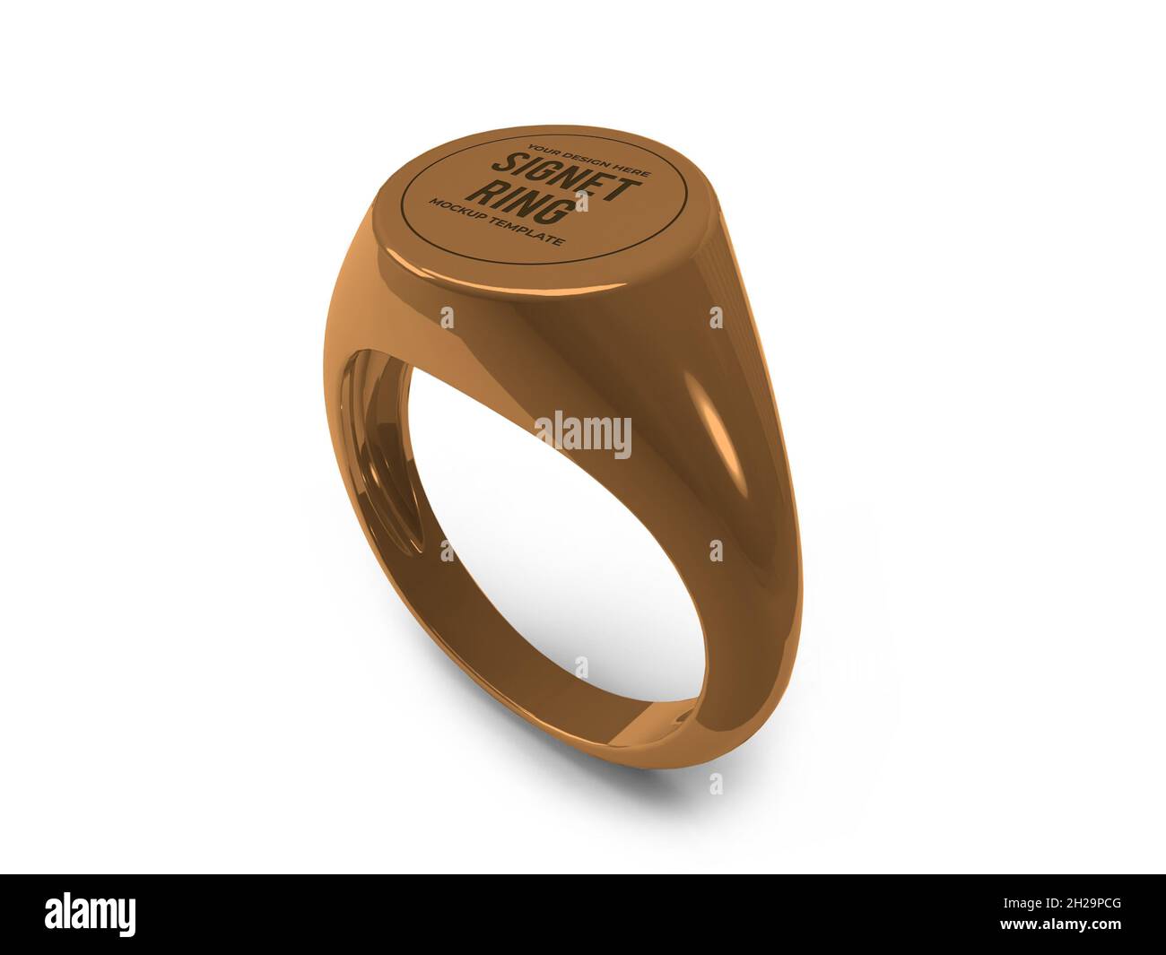 Signet Ring 3D Illustration Mockup Scene on Isolated Background Stock ...