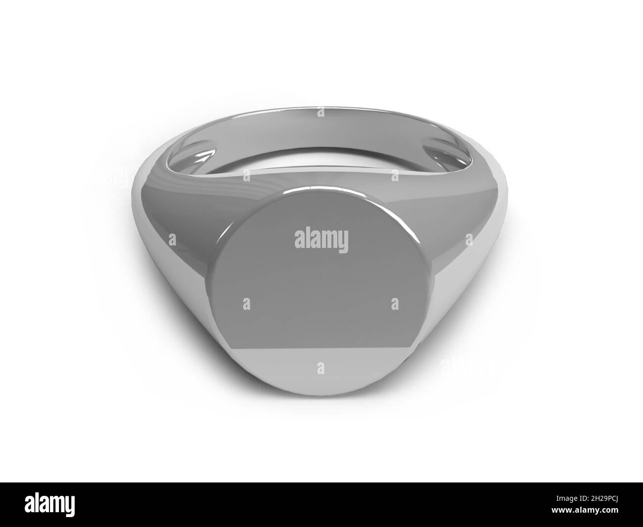 Signet Ring 3D Illustration Mockup Scene on Isolated Background Stock ...
