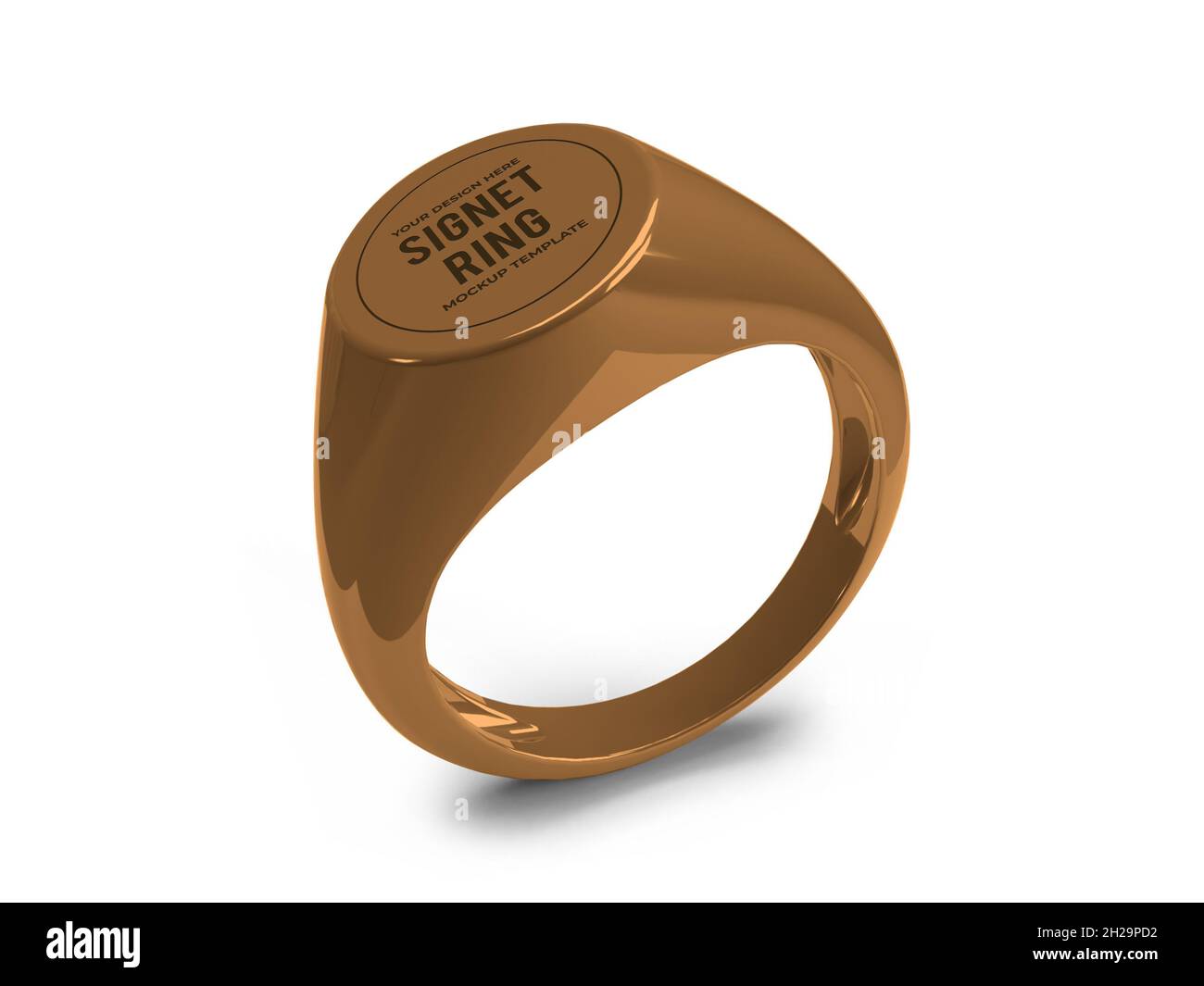 Signet Ring 3D Illustration Mockup Scene on Isolated Background Stock ...