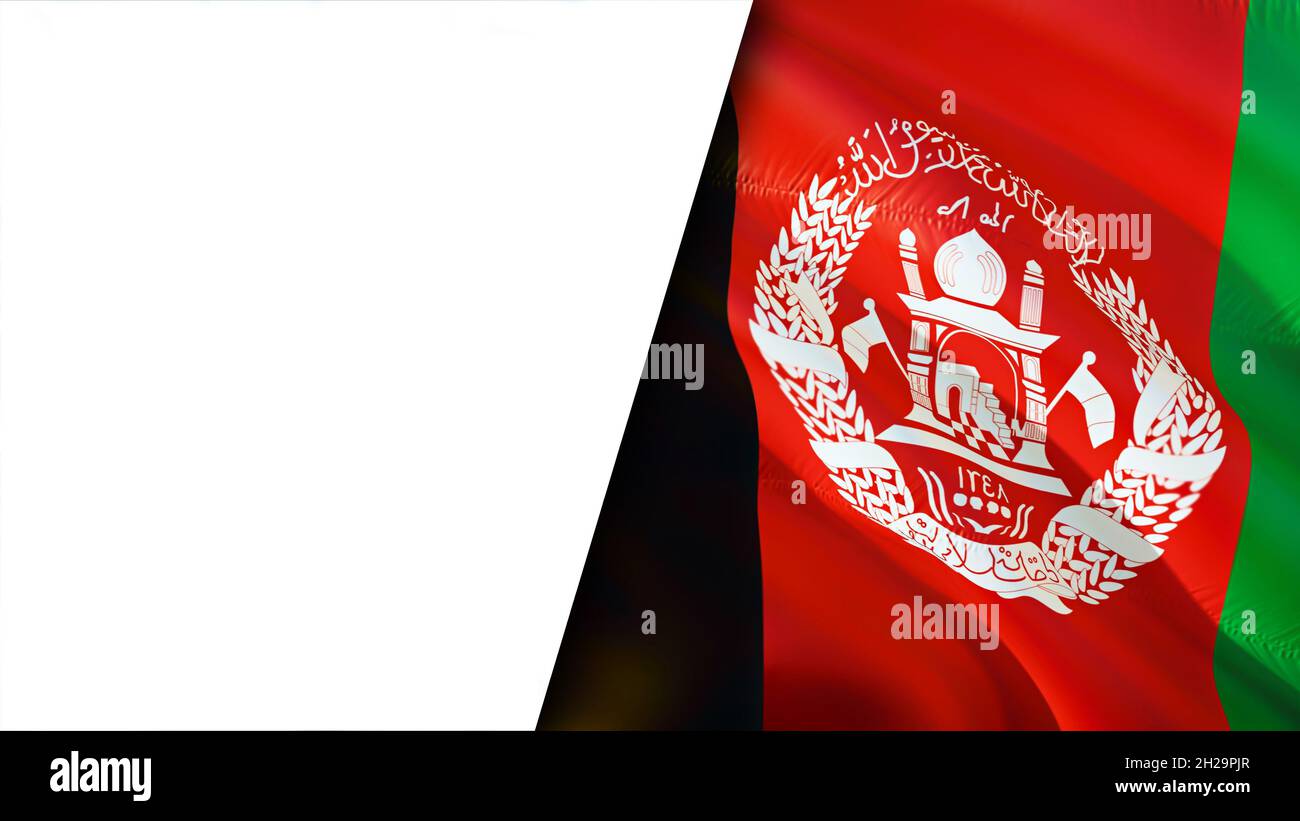 White background and Afghanistan flags. 3D Waving flag design ...