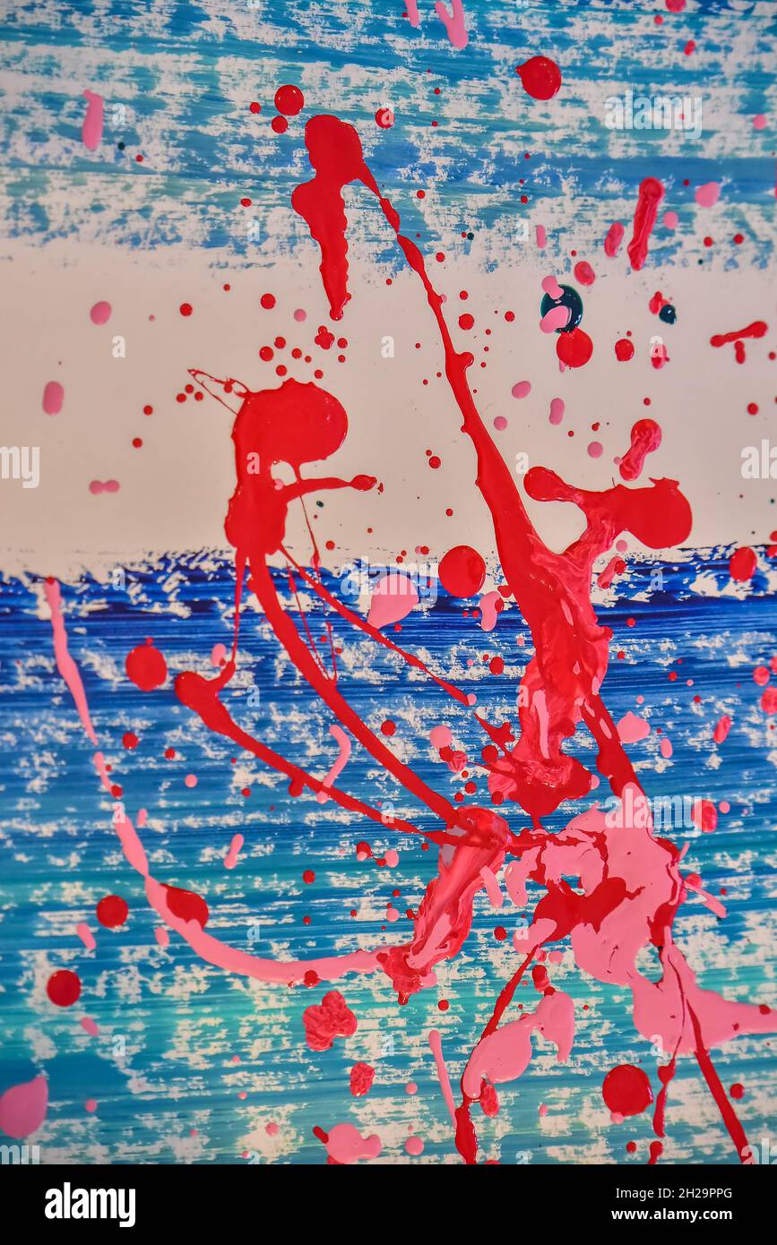 Paper with colorful abstract paintings on it Stock Photo - Alamy