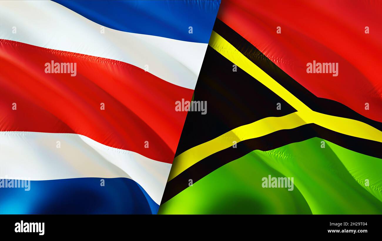 Costa Rica and Vanuatu flags. 3D Waving flag design. Costa Rica Vanuatu flag, picture, wallpaper ...