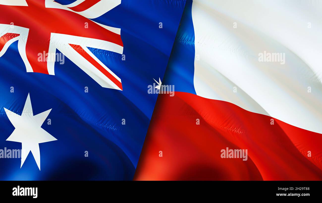 Australia and Chile flags. 3D Waving flag design. Australia Chile flag ...