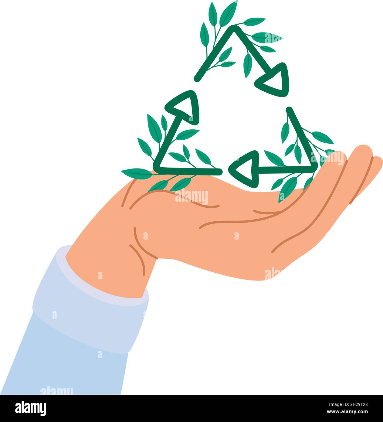 recycling symbol on hand Stock Vector Image & Art - Alamy