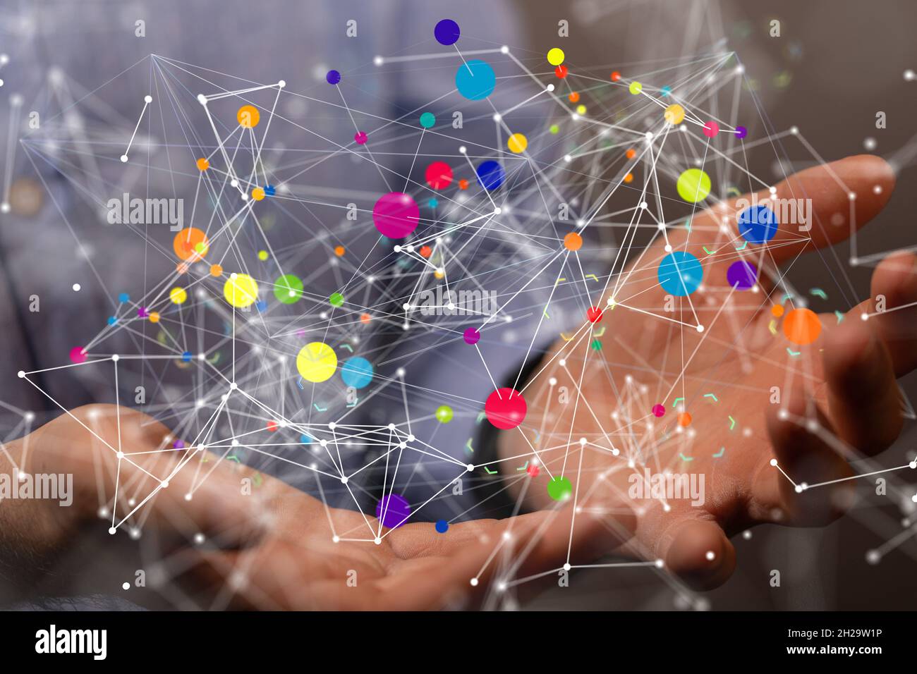 3D rendered neural network concept of connected cells Stock Photo - Alamy