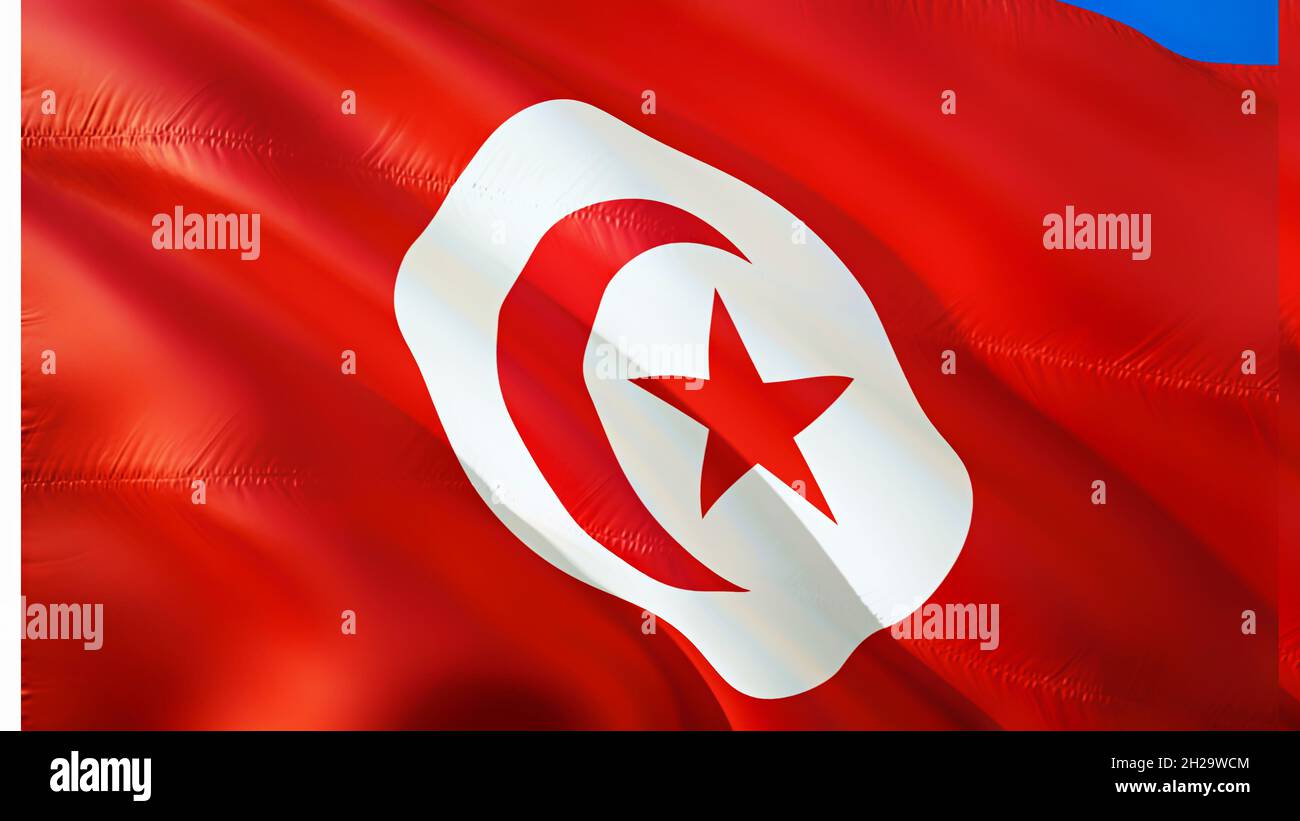 Brazil and Tunisia flags. 3D Waving flag design. Brazil Tunisia flag ...