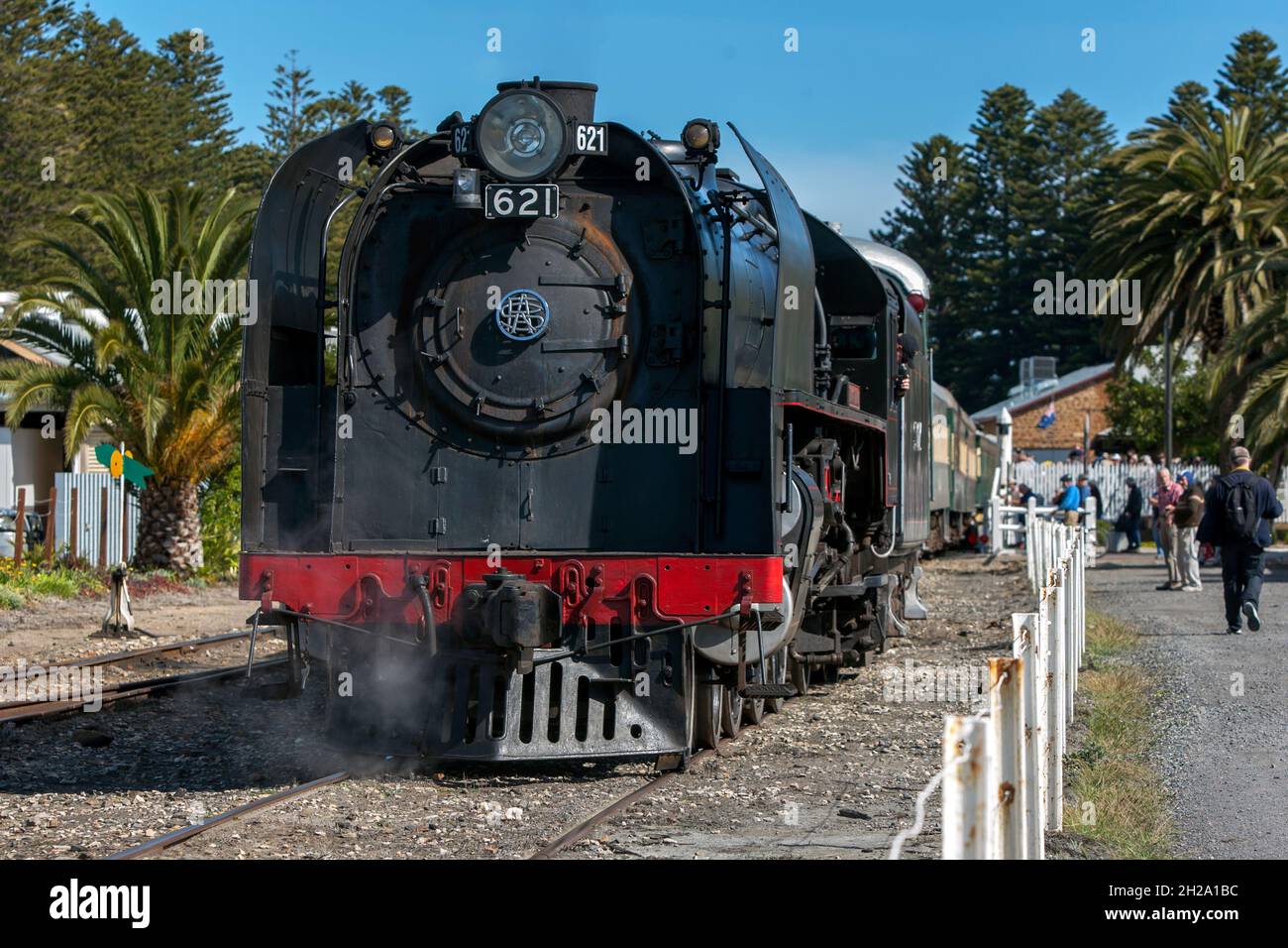 Engine 621, a 1936 built steam locomotive named Duke of Edinburgh, sits ...