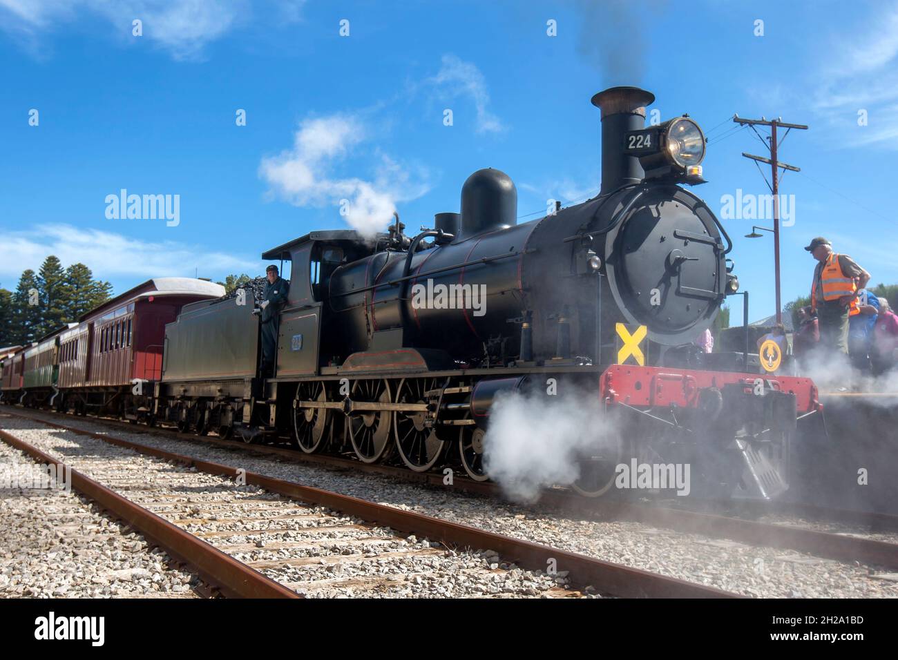 The Cockle Train driven by Engine RX 224, a 1915 built steam locomotive ...