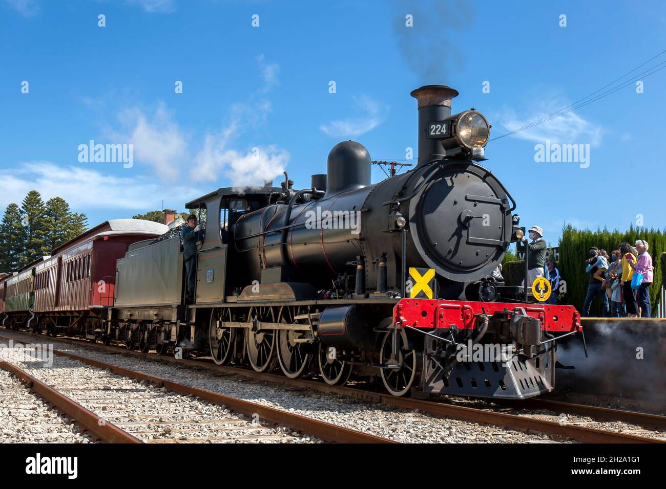 The Cockle Train driven by Engine RX 224, a 1915 built steam locomotive ...