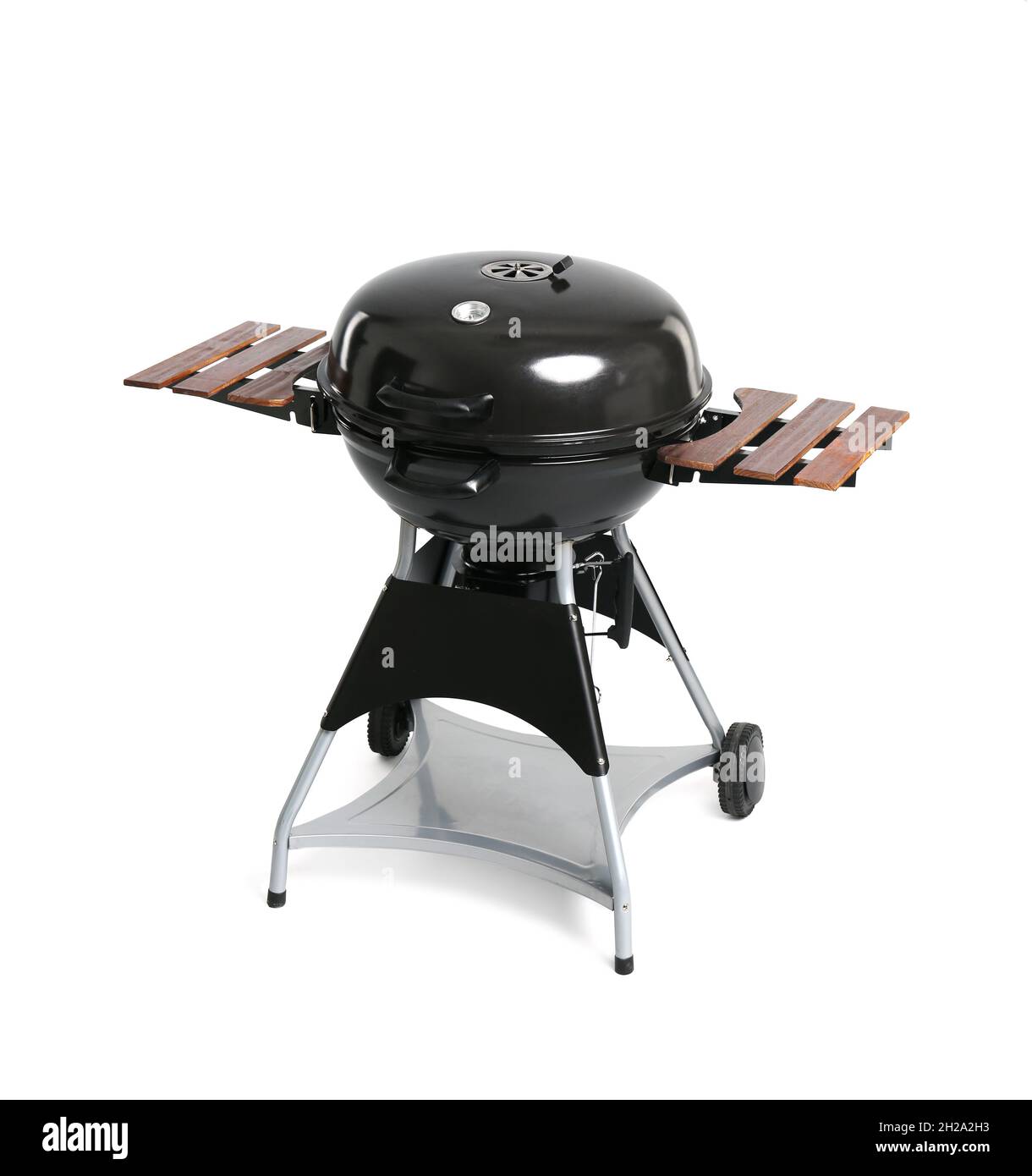 New modern barbecue grill on white background Stock Photo - Alamy