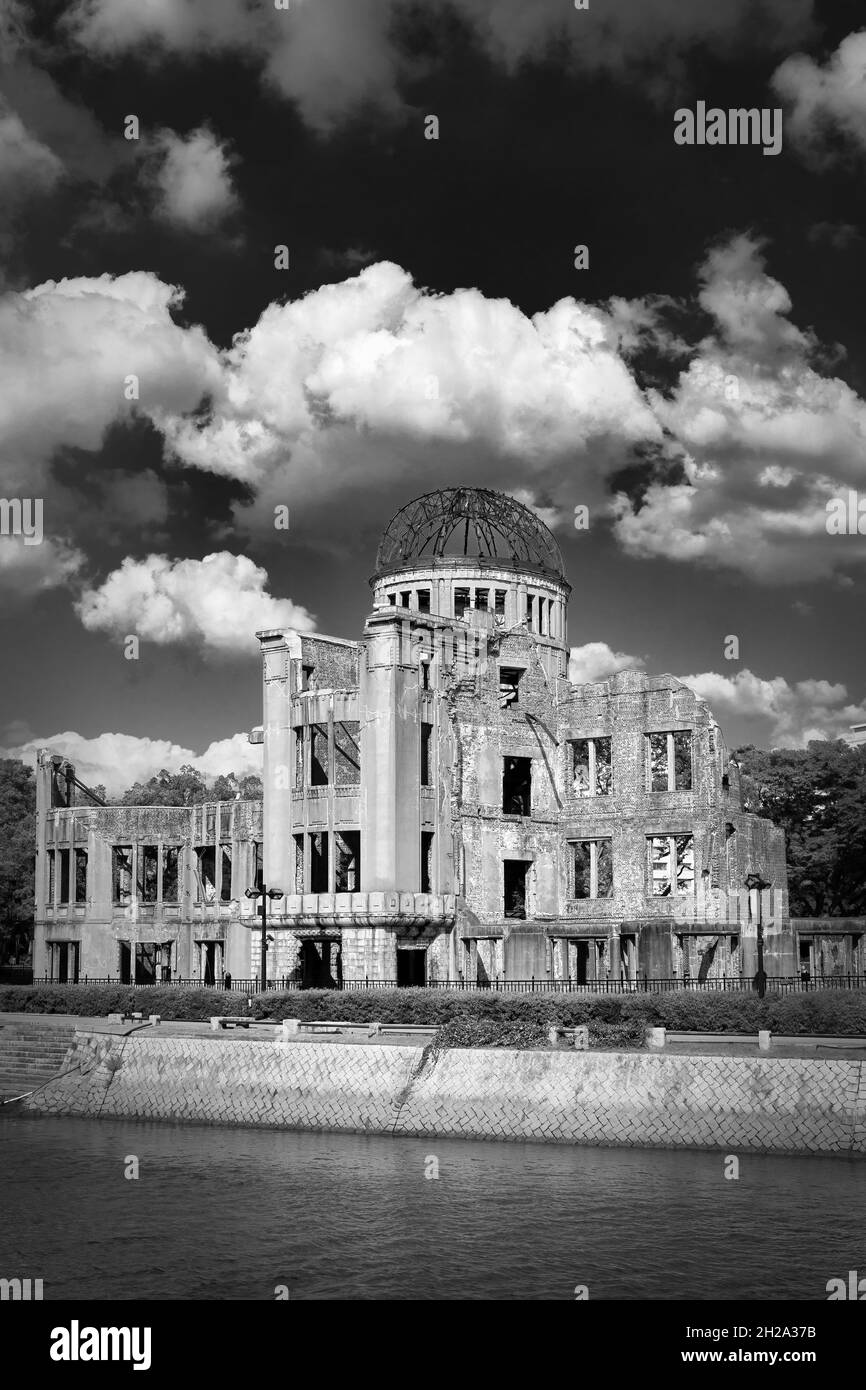 The ruins of the Genbaku Dome, or Atomic Bomb Dome, near the ground ...