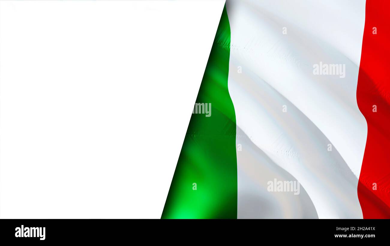 White background and Italy flags. 3D Waving flag design. Italy White ...