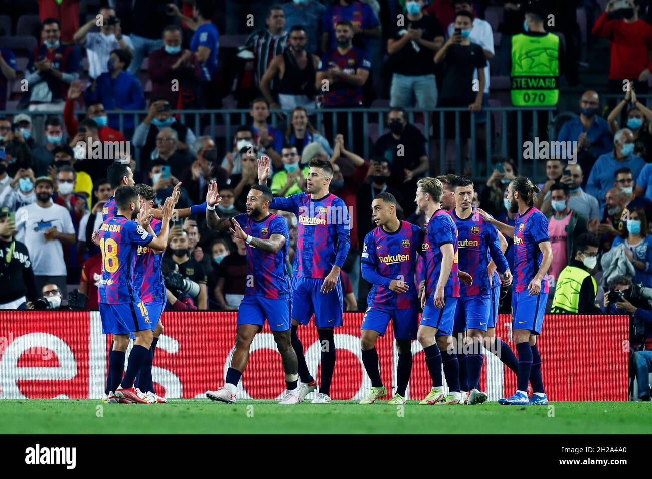 Barcelona, Spain. Credit: D. 20th Oct, 2021. Barcelona team group ...