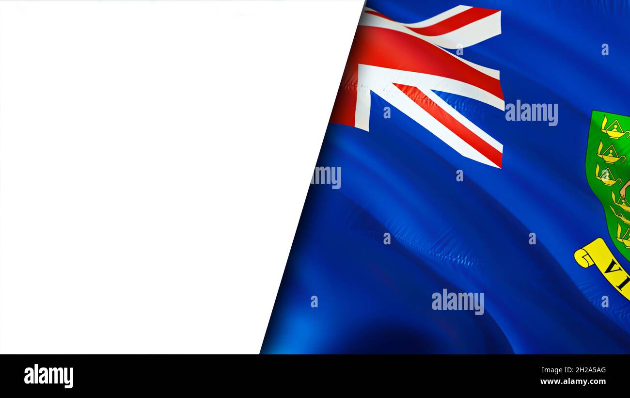 White background and British Virgin Islands flags. 3D Waving flag ...