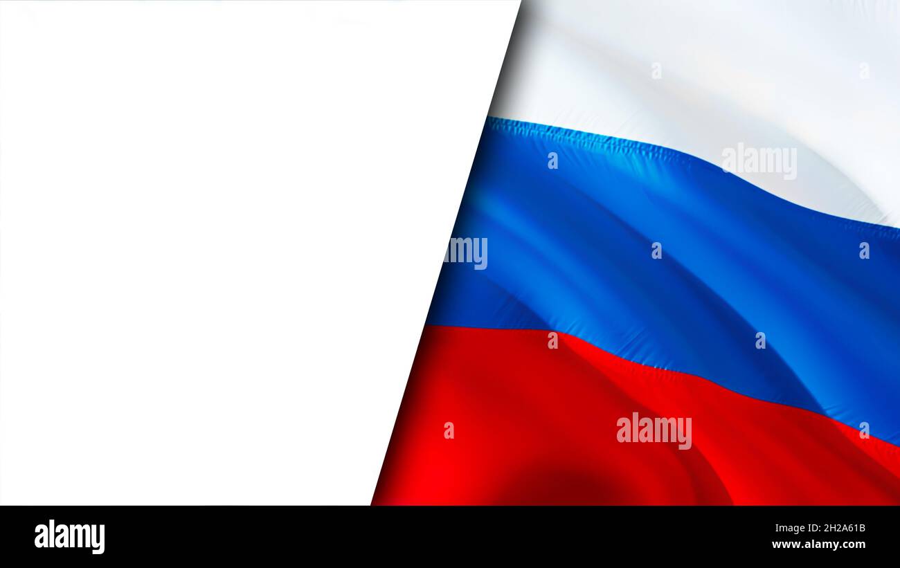 White background and Russia flags. 3D Waving flag design. Russia White ...