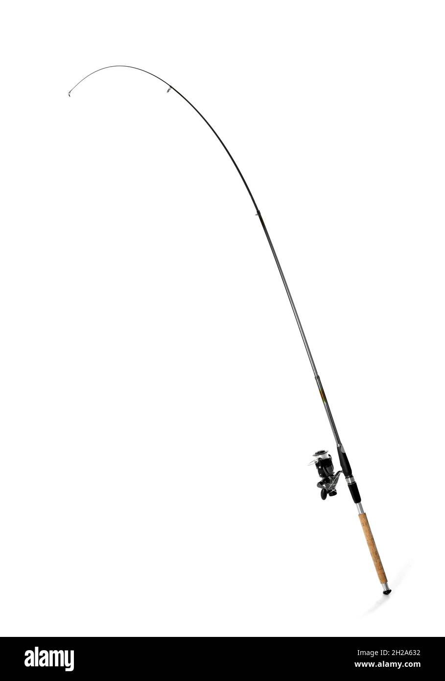 Fishing rod on white background. Angling equipment Stock Photo - Alamy